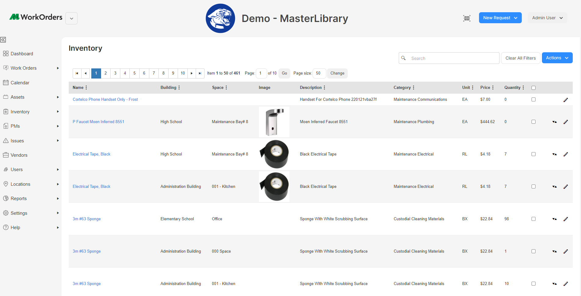 View Inventory History – ML Work Orders