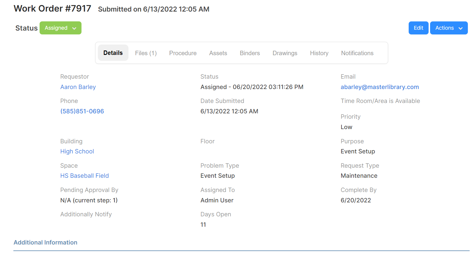 Completing Work Orders – ML Work Orders