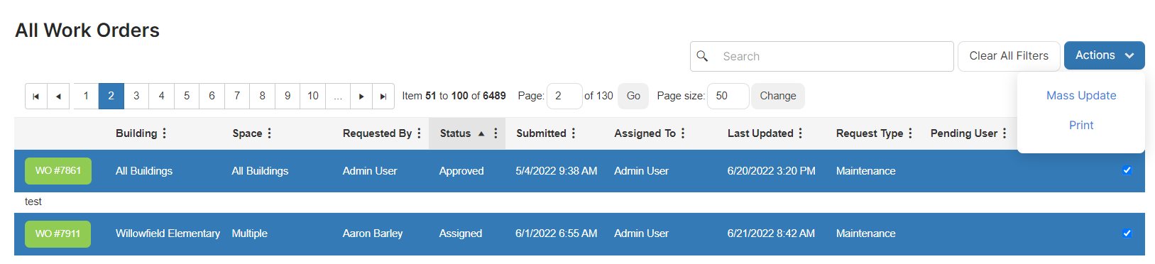 Mass Updating Work Orders – ML Work Orders Mass Updating Work Orders – ML Work Orders
