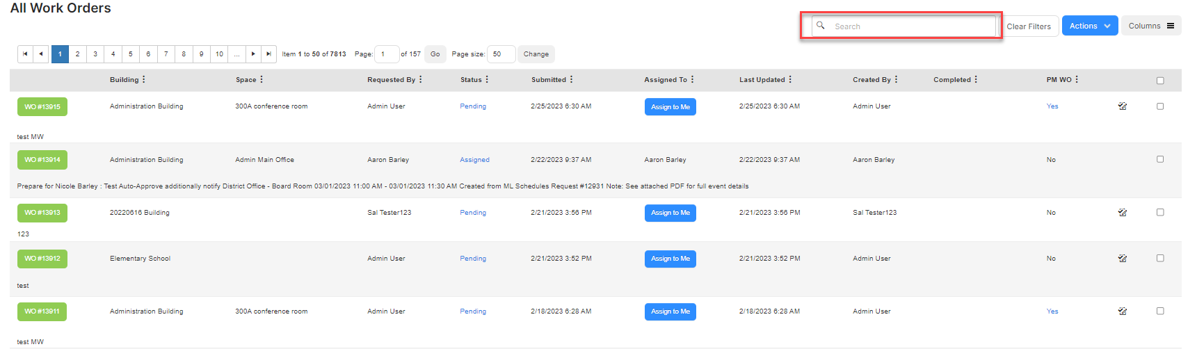 Utilizing the Manage Work Orders Page – ML Work Orders Utilizing the Manage Work Orders Page – ML Work Orders