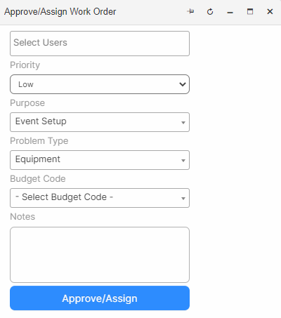 Approve and Assign Work Orders – ML Work Orders