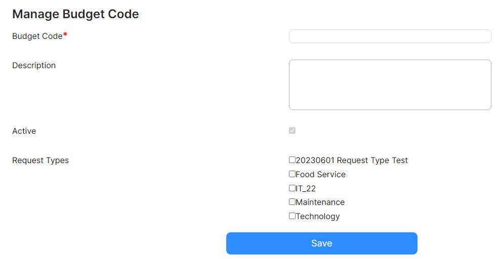 Manage Purposes, Problem Types, And Budget Codes – ML Work Orders