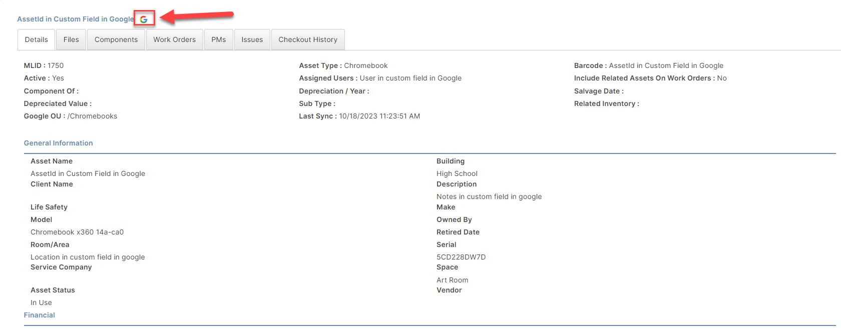 Google Device Integration – ML Work Orders