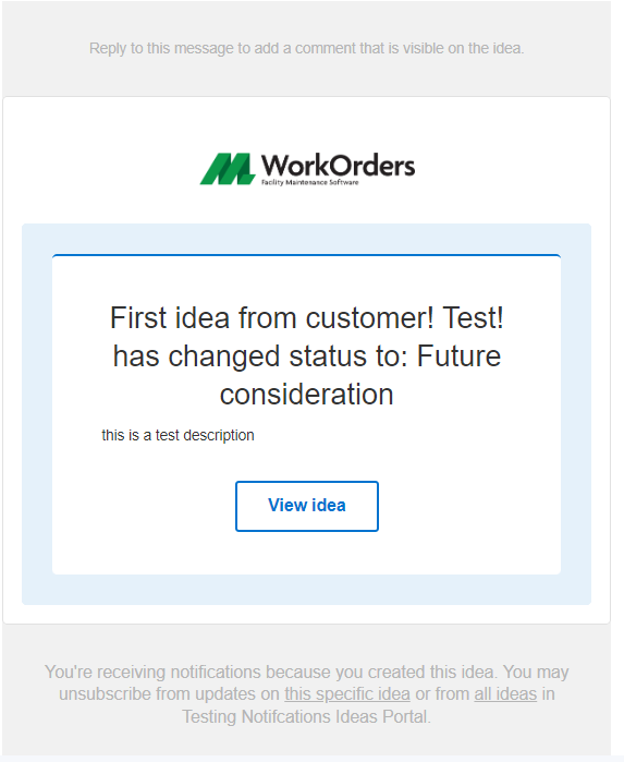 How to submit an Idea – ML Work Orders