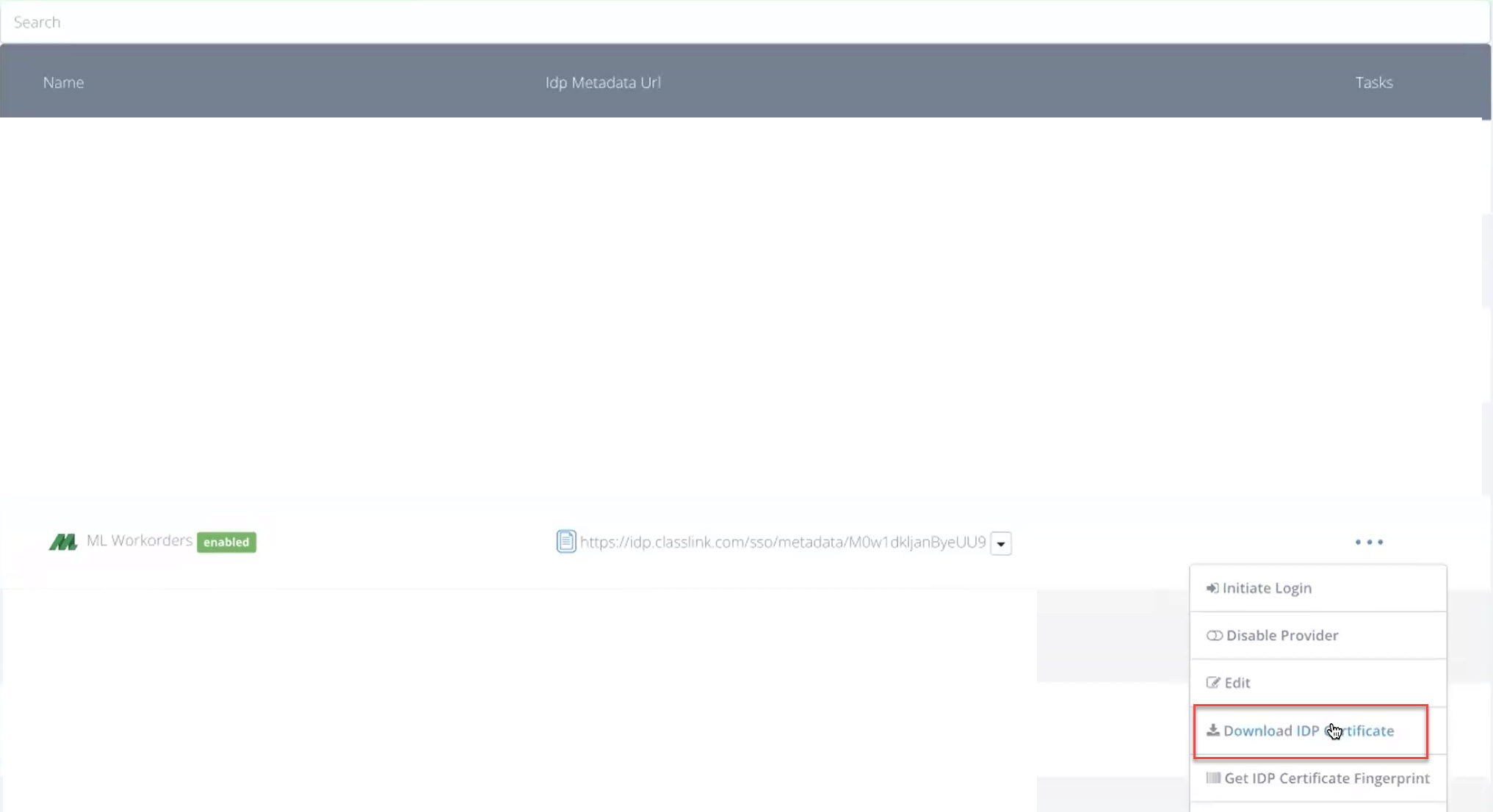 MLW ClassLink SAML Integration – ML Work Orders