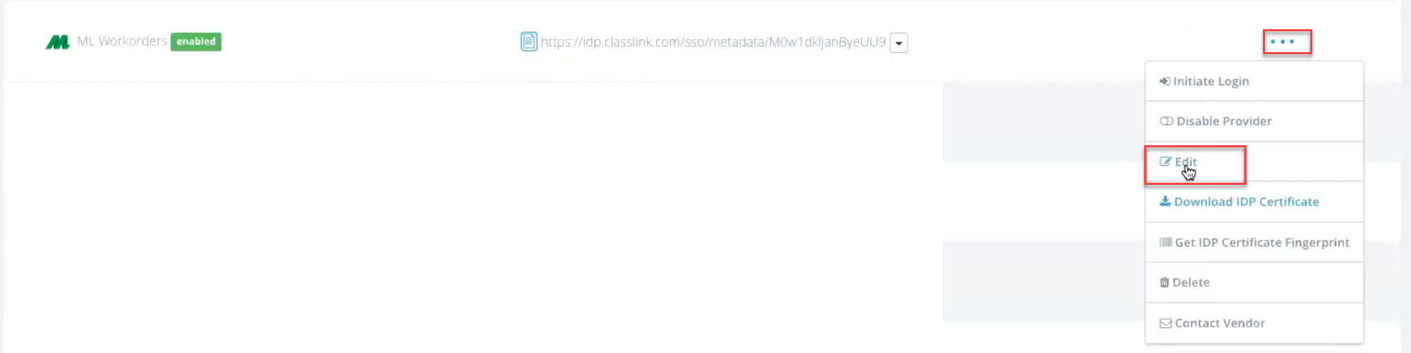 MLW ClassLink SAML Integration – ML Work Orders