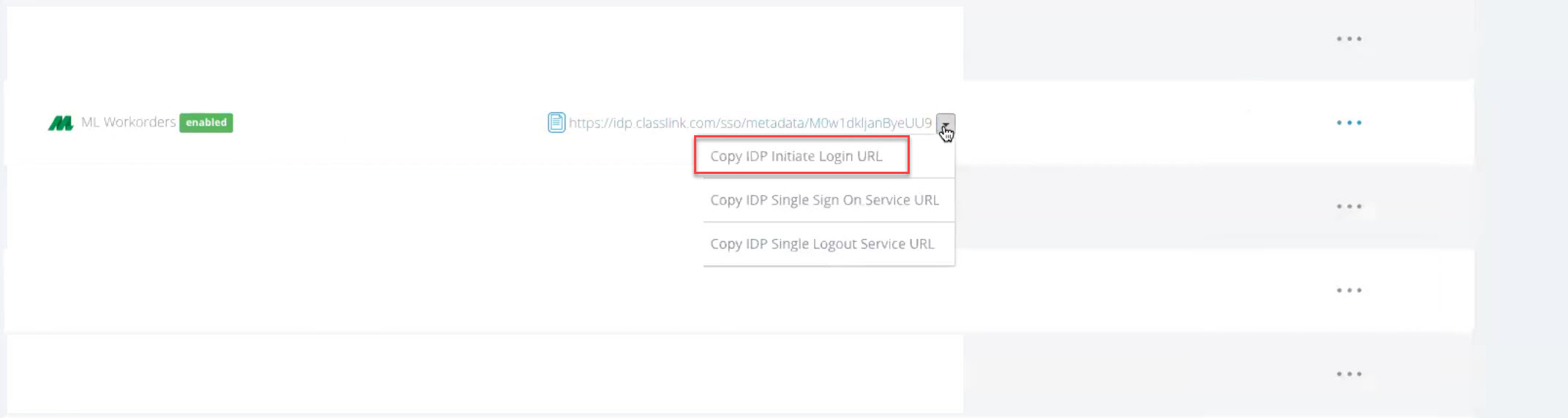 MLW ClassLink SAML Integration – ML Work Orders
